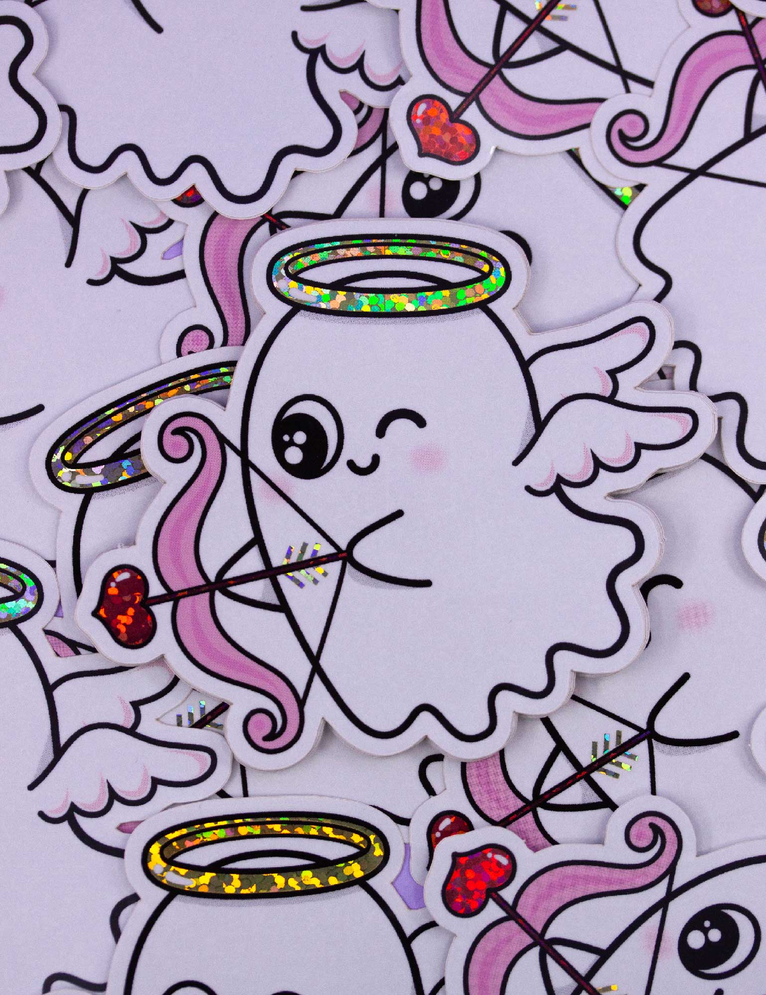 Valentine's ghost glitter sticker – Joanna Behar