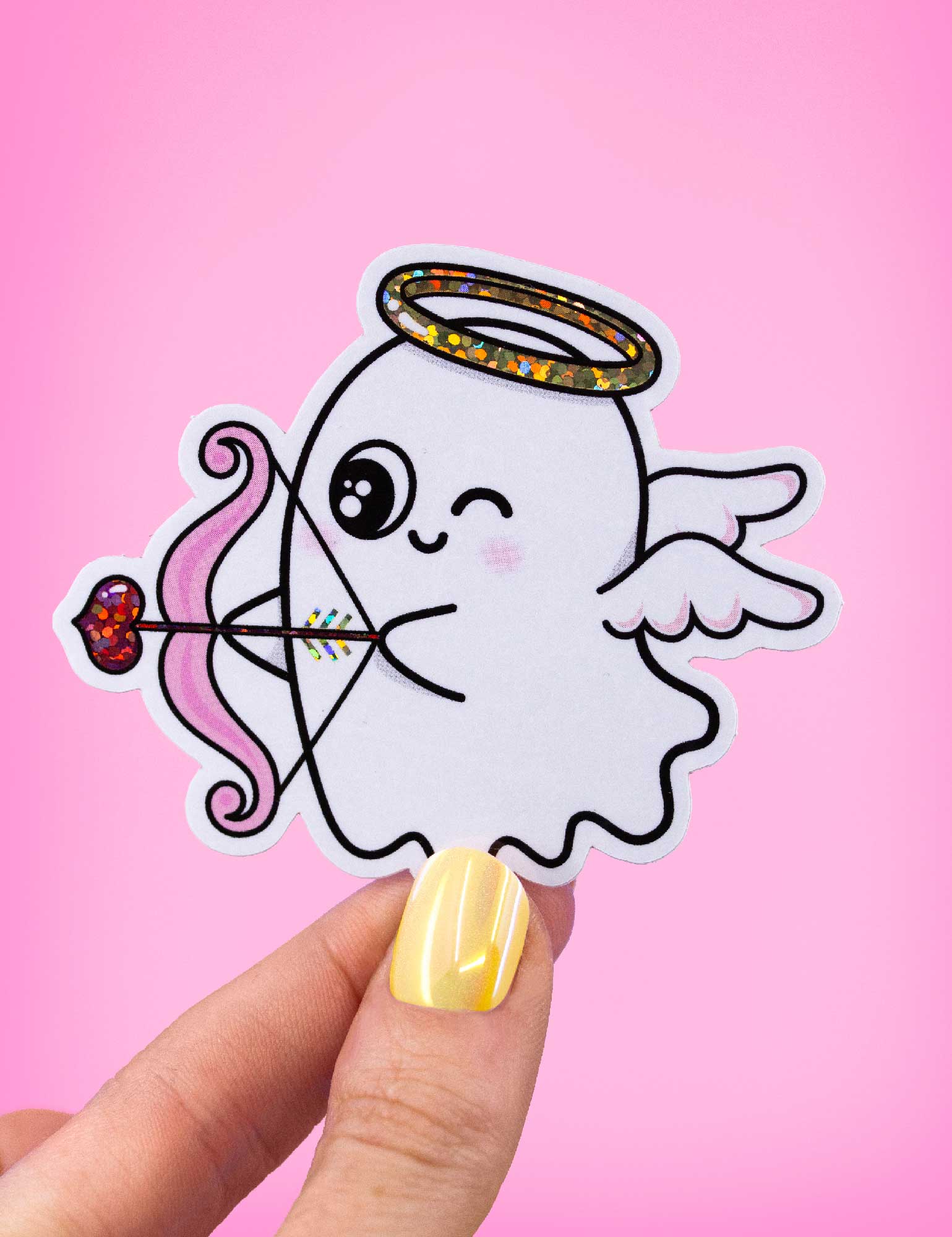 Valentine's ghost glitter sticker – Joanna Behar