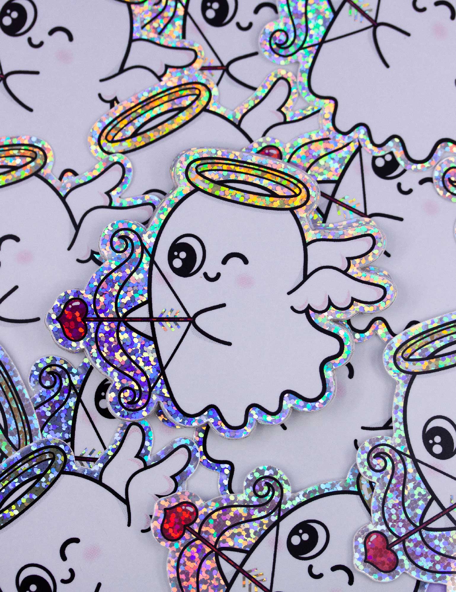 Valentine's ghost glitter sticker – Joanna Behar